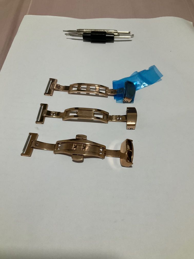 Watch Butterfly Clasp Rose Gold 18mm, Men's Fashion, Watches ...