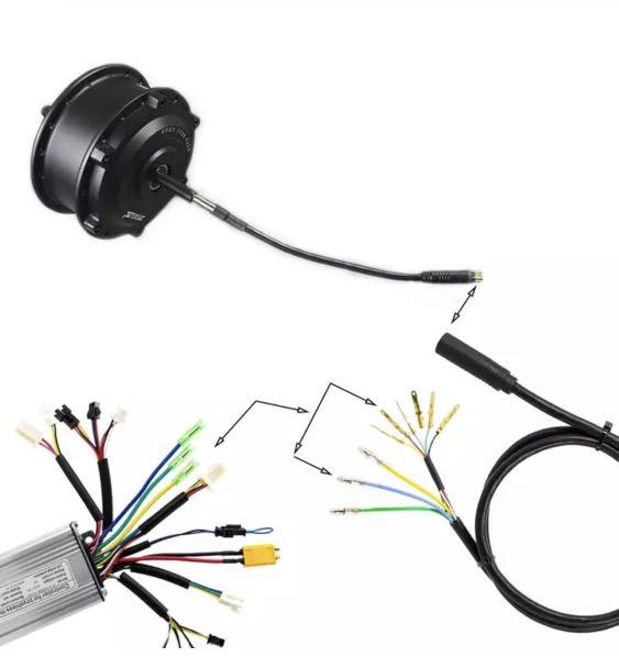 ***Wire Motor 9 Pin Julet Wheel Hub Motor Cable *Choose A or B* 80cm ...