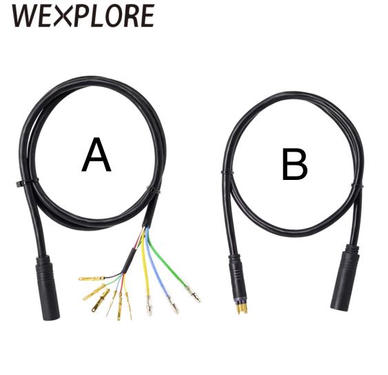 ***Wire Motor 9 Pin Julet Wheel Hub Motor Cable *Choose A or B* 80cm ...