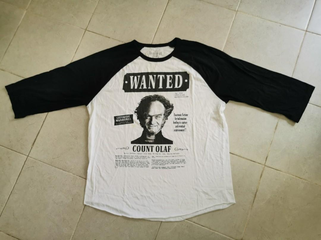 Vintage 3Q Wanted Count Olaf, Men's Fashion, Tops & Sets, Tshirts ...