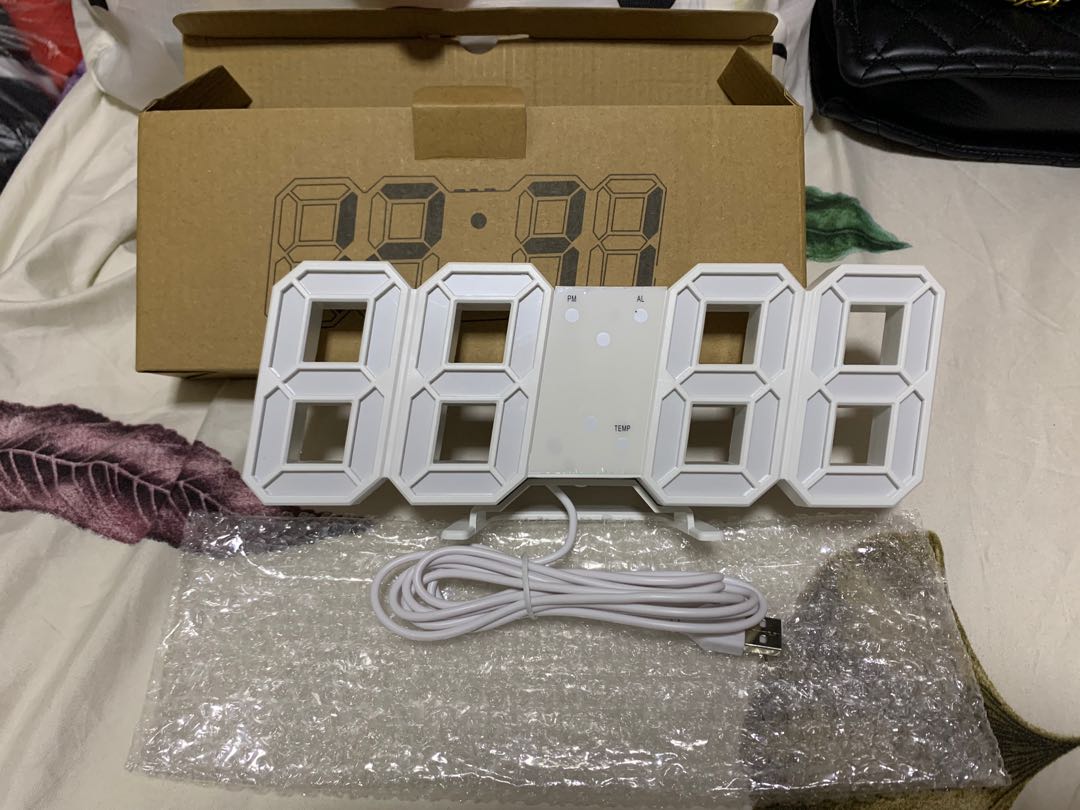 aesthetic pinterest LED digital clock!, Furniture & Home Living, Home ...