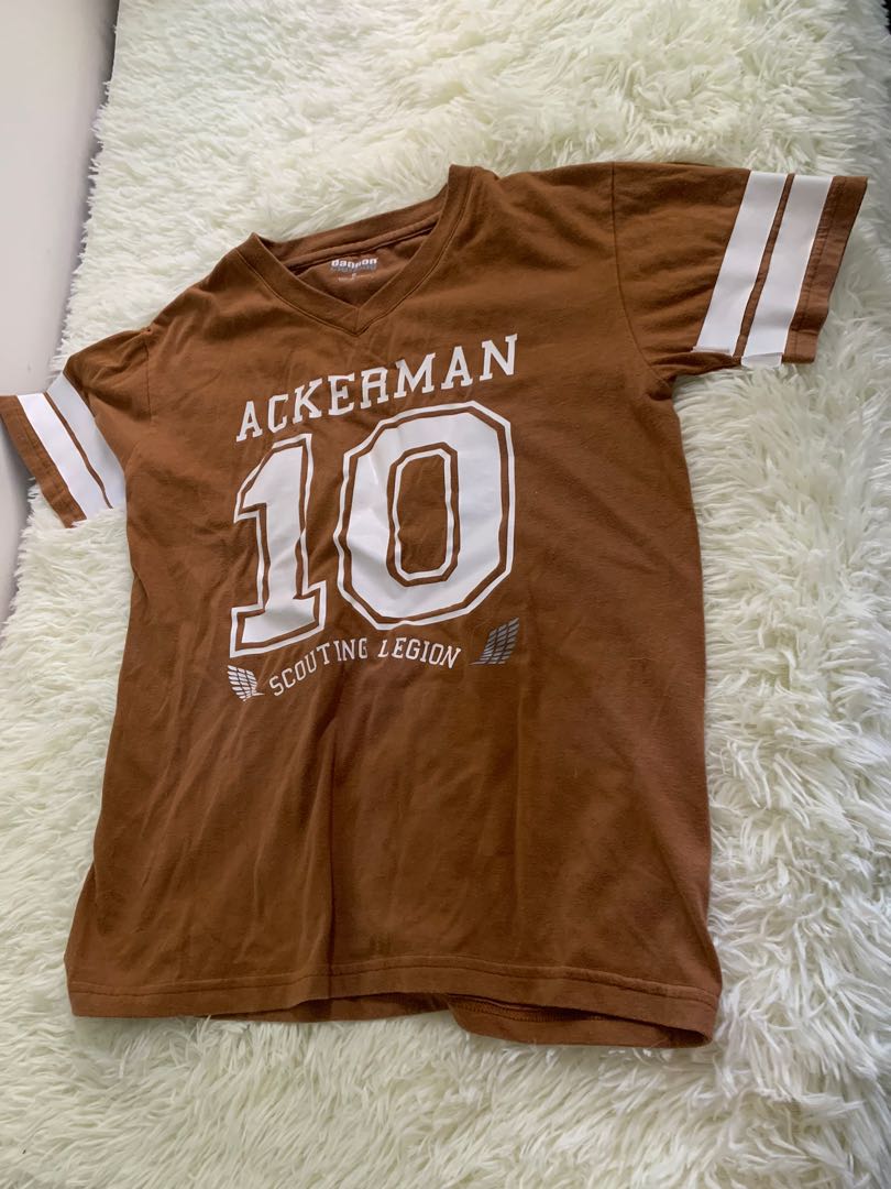 AOT SNK ackerman baseball shirt, Women's Fashion, Tops, Shirts on Carousell