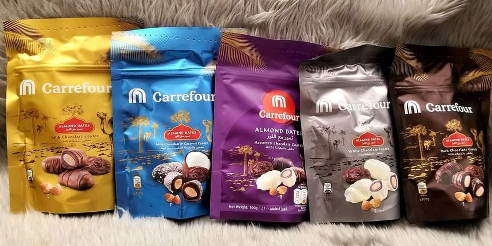 Authentic Carrefour Assorted Almond Dates, Food & Drinks, Local Eats on ...