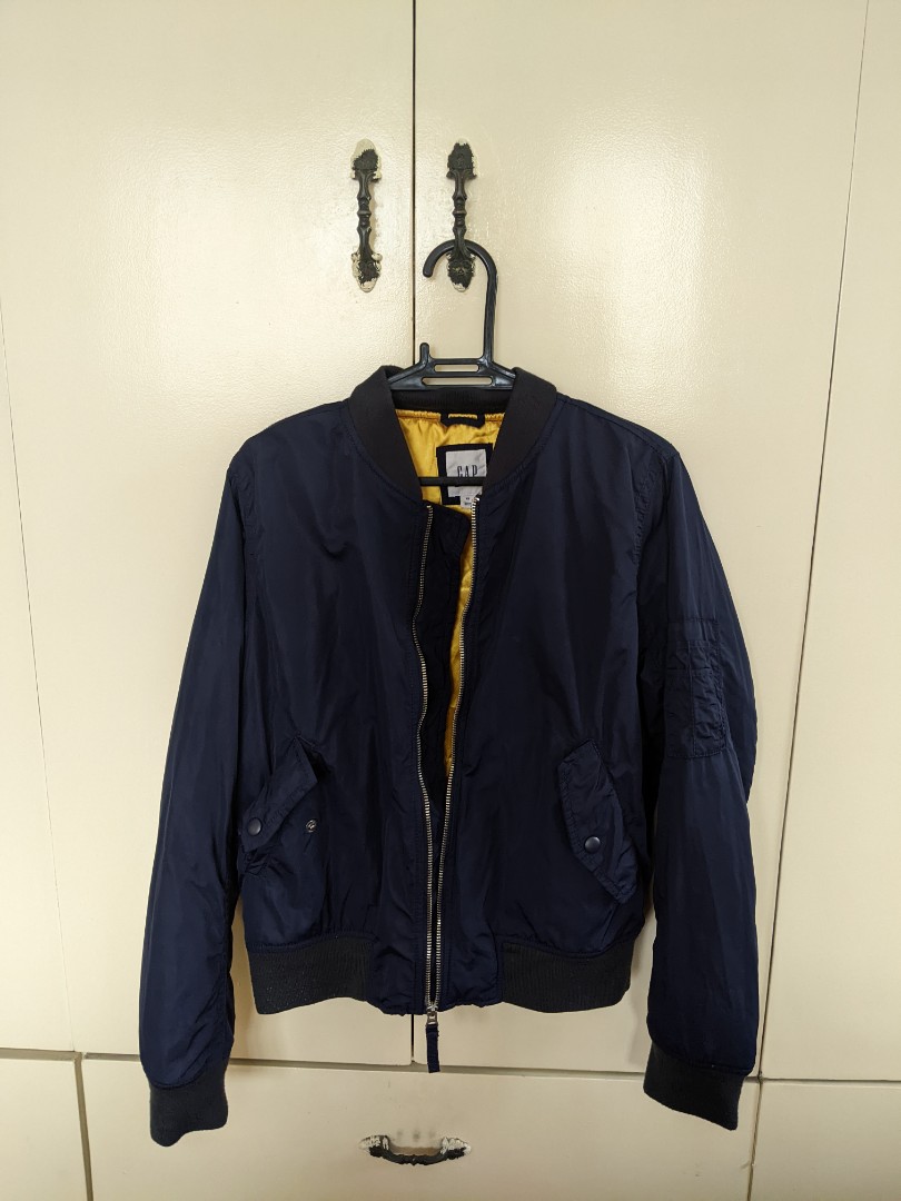 Authentic Gap Navy Blue Bomber Jacket, Women's Fashion, Coats, Jackets ...