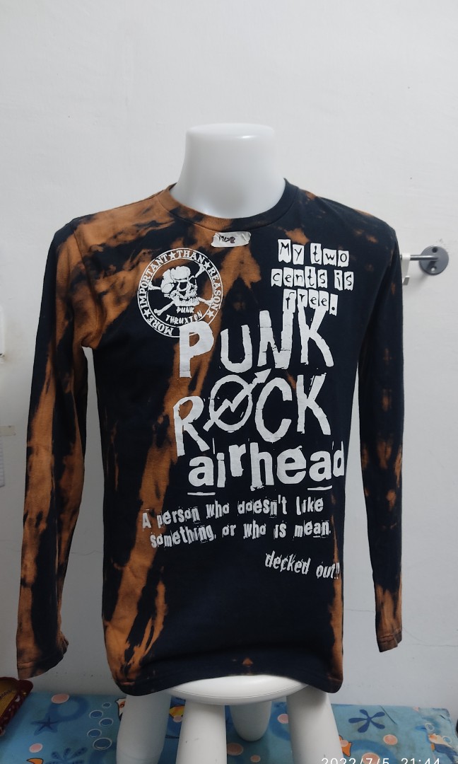 baju punk rock saiz m acid wash, Men's Fashion, Tops & Sets, Tshirts ...