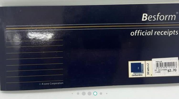 Besform Official Receipt Book 50 sheets, Hobbies & Toys, Stationery ...