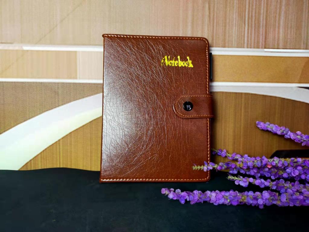 Brown Lined Notebook with FREE Pen Hardbound Leather Snap button Lock ...