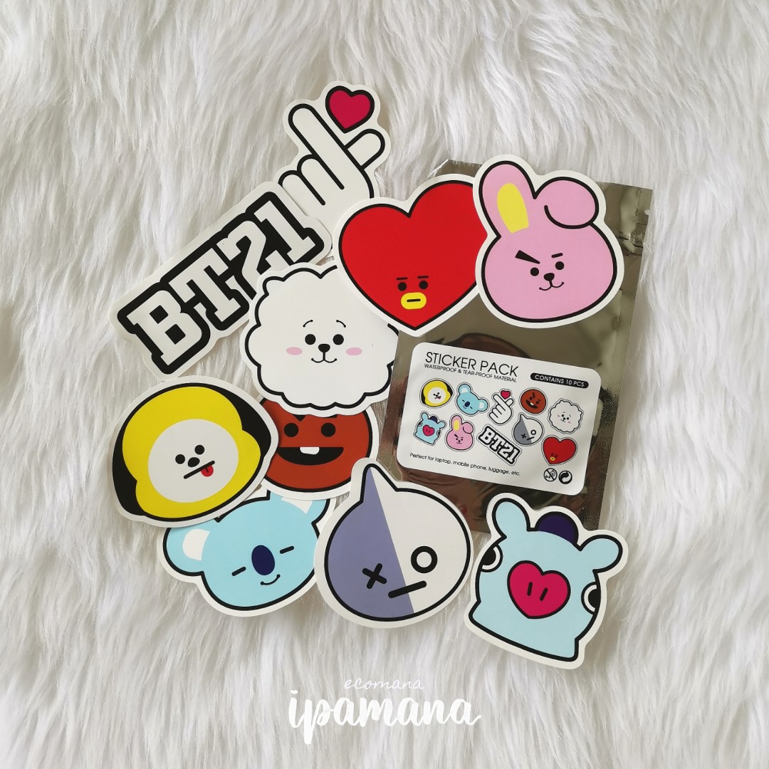 BT21 BTS Sticker Pack - 10 stickers, Hobbies & Toys, Memorabilia ...