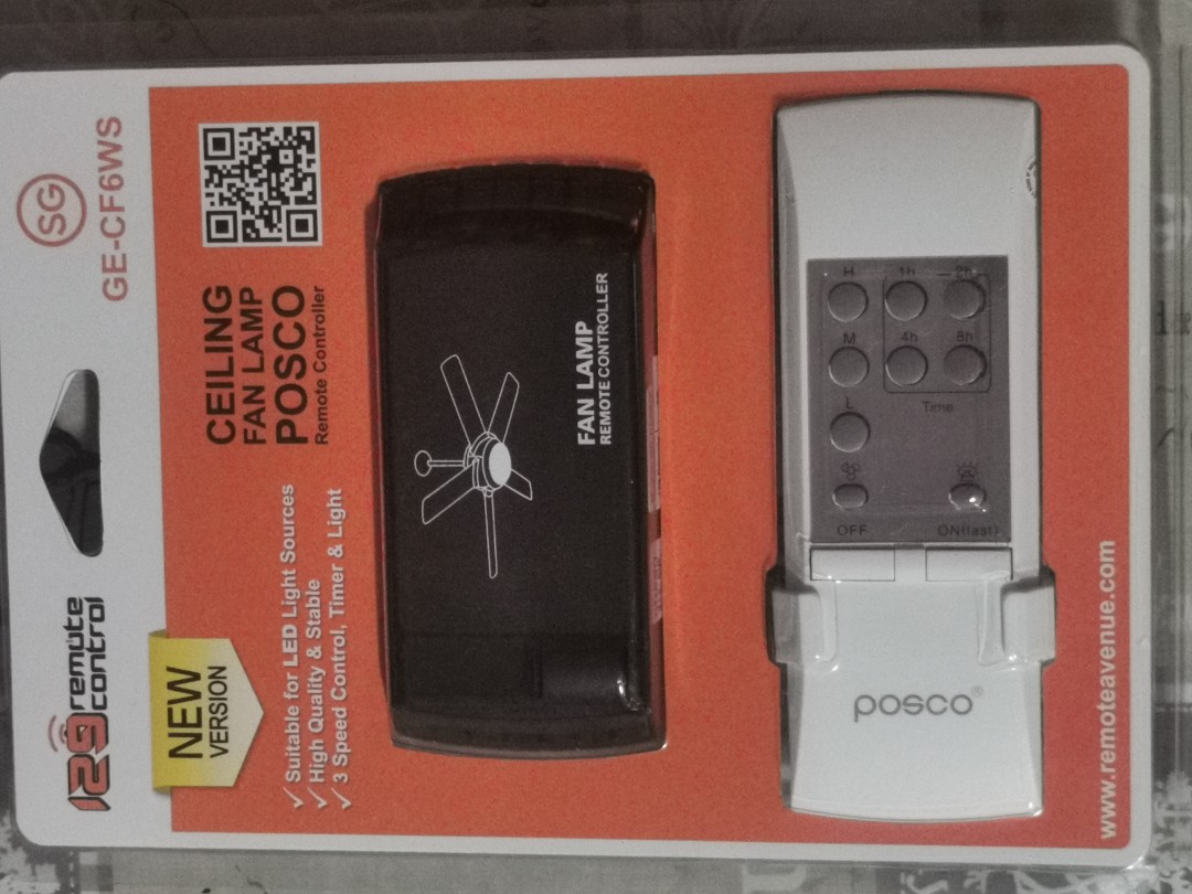 Ceiling Fan Lamp POSCO Remote Controller, Furniture & Home Living ...