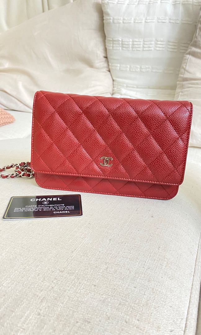 Chanel WOC Red with SHW, Women's Fashion, Bags & Wallets, Cross-body ...