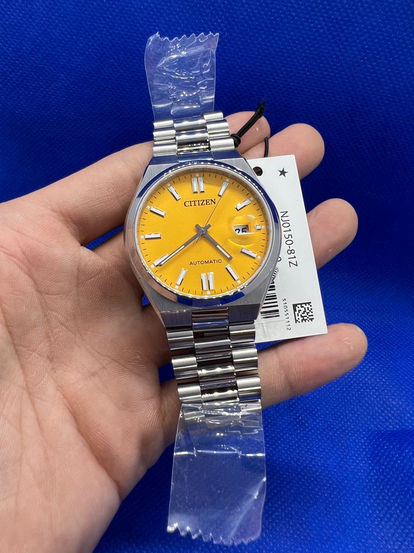 CITIZEN AUTOMATIC YELLOW DIAL NJ0150 81Z, Men's Fashion, Watches ...