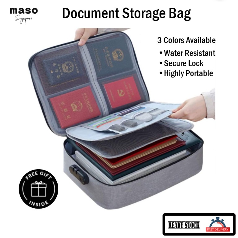 Document Organizer Bag - Portable File Folder with Password Lock ...