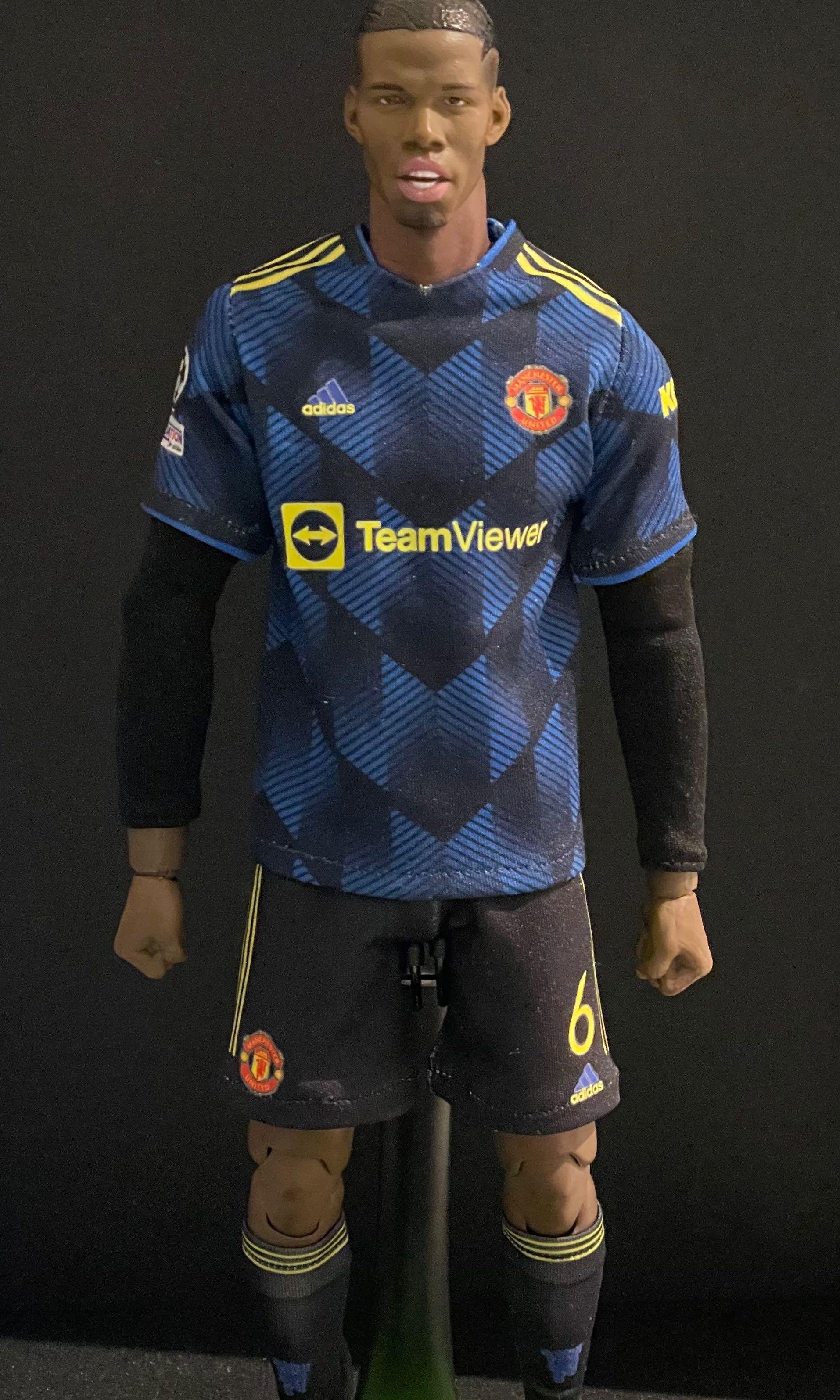 [FINAL SALE] 1/6 PAUL POGBA 普巴 UCL 曼聯 Manchester United 3rd Kit 自組足球公仔素 ...