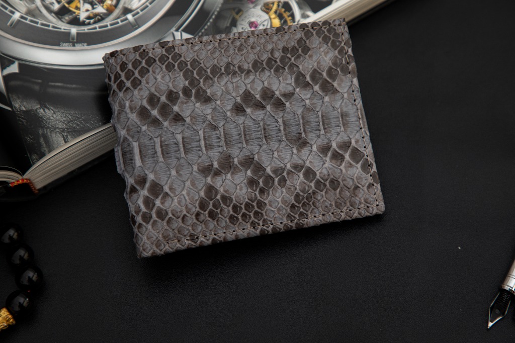 Grey Handmade Genuine Python leather Wallet, Men's Fashion, Watches ...
