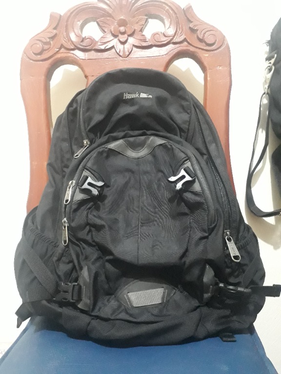 Hawk Black Backpack, Men's Fashion, Bags, Backpacks on Carousell
