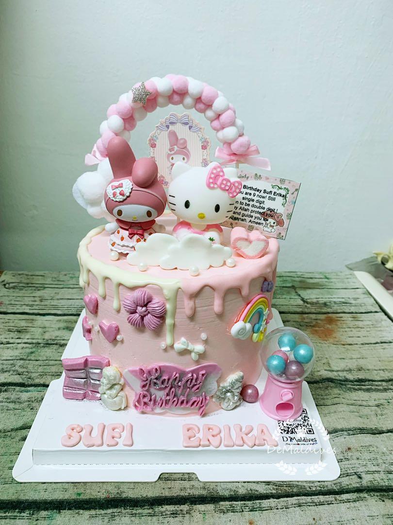 Hello kitty & melody birthday cake, Food & Drinks, Homemade Bakes on ...