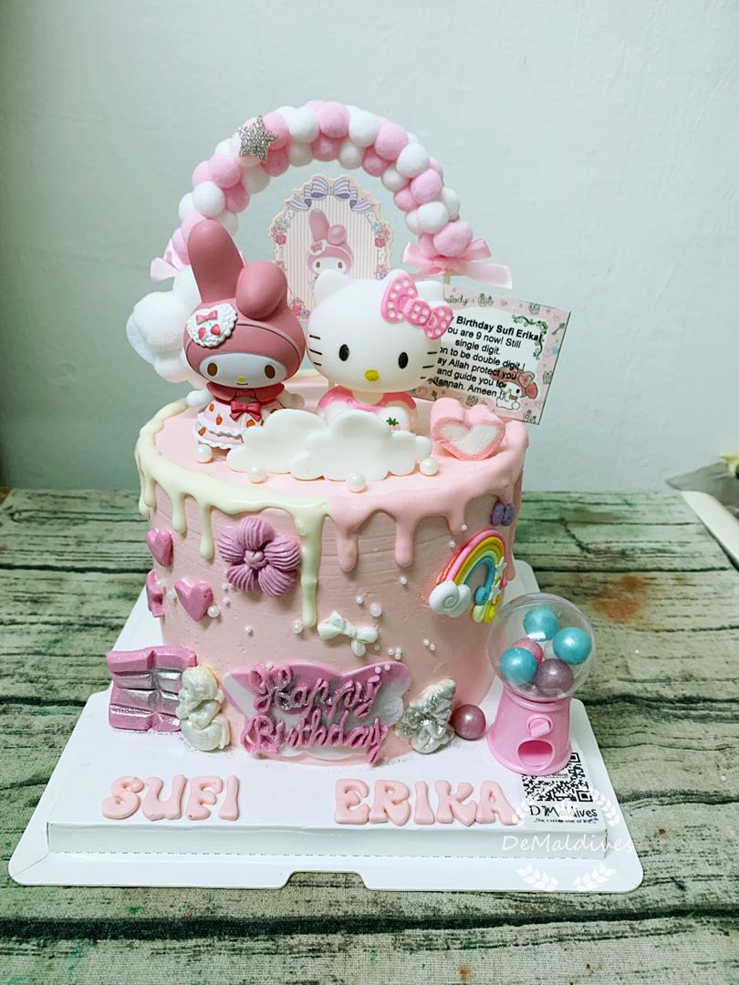 Hello kitty & melody birthday cake, Food & Drinks, Homemade Bakes on ...