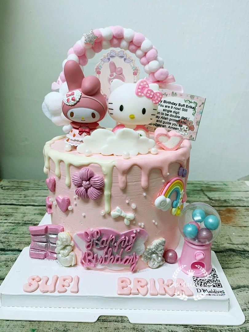 Hello kitty & melody birthday cake, Food & Drinks, Homemade Bakes on ...
