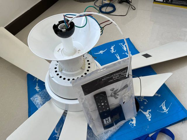 Himitsu Ceiling Fan (white) (with LED light), Furniture & Home Living ...