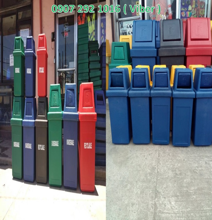 Hooded bin trash bin segregation 125, Furniture & Home Living, Cleaning ...