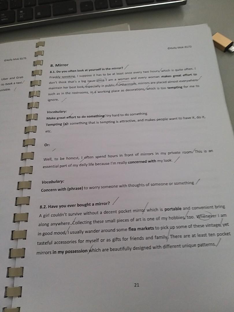 IElTS speaking note kelly mok, 興趣及遊戲, 書本 & 文具, 教科書 - Carousell