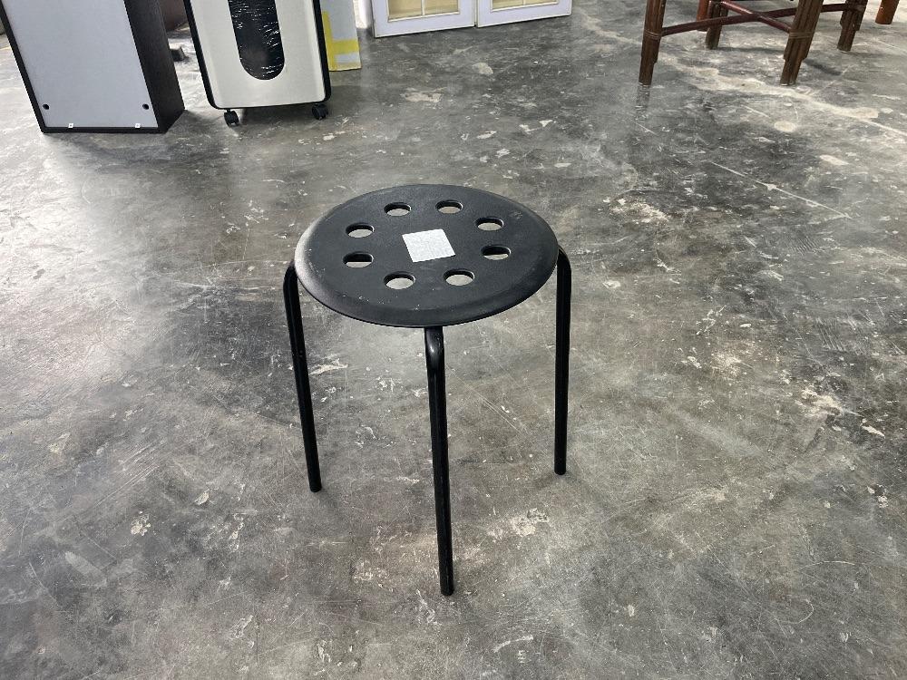 IKEA MARIUS Plastic Stool with Metal Leg Black Colour / Bangku Plastik ...
