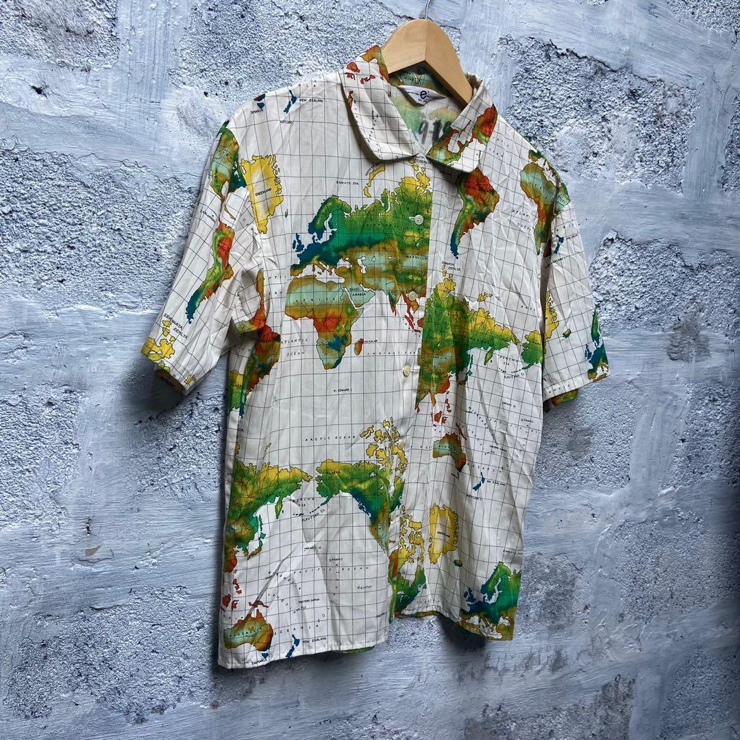 Japanese Brand Map Polo Button Shirt, Men's Fashion, Tops & Sets ...