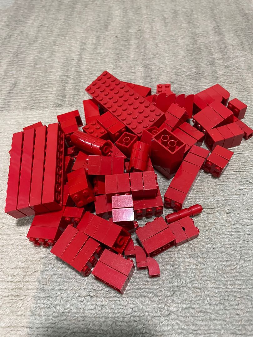 Lego red bricks, Hobbies & Toys, Toys & Games on Carousell
