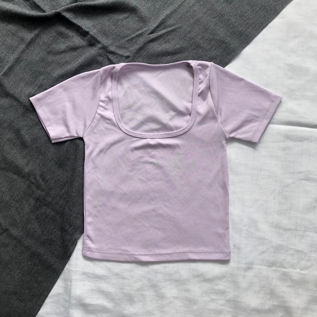 Lilac Square Neck, Women's Fashion, Tops, Shirts on Carousell