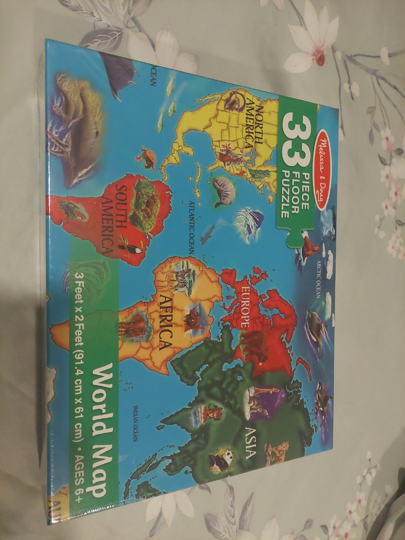 Melissa and Doug World map puzzle, Hobbies & Toys, Toys & Games on ...