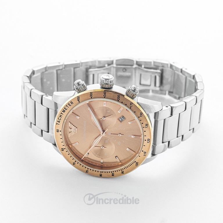 [NEW] Emporio Armani Quartz Gold-tone Dial Stainless Steel Men's Watch ...