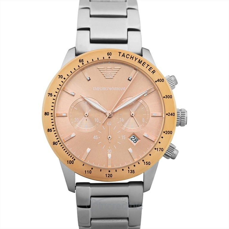 [NEW] Emporio Armani Quartz Gold-tone Dial Stainless Steel Men's Watch ...