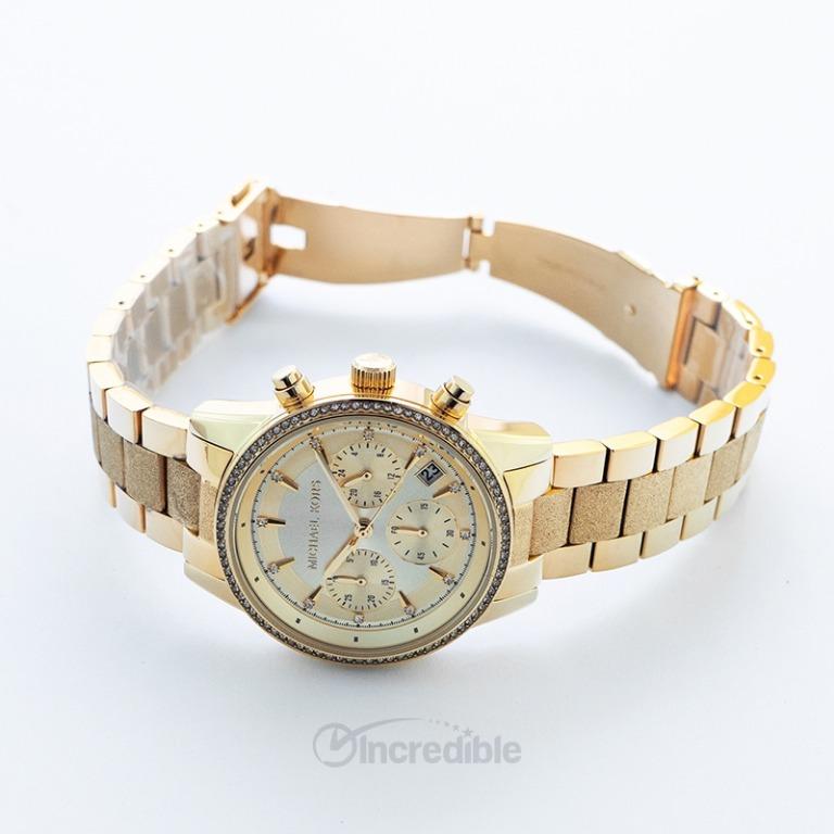 [NEW] Michael Kors Ritz Quartz Gold-tone Dial Stainless Steel Ladies ...