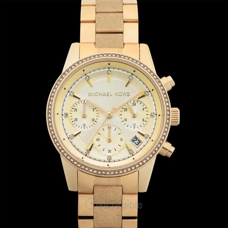 [NEW] Michael Kors Ritz Quartz Gold-tone Dial Stainless Steel Ladies ...