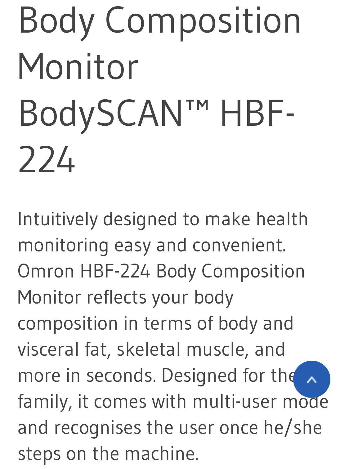 Omron Weight Scale Body Composition Monitor BodySCAN HBF-224, Health ...