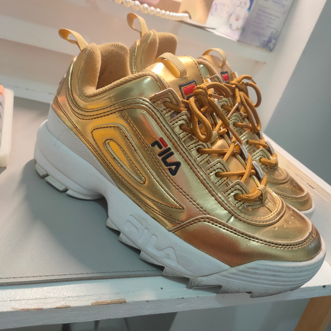 original Fila Disruptor 2 Gold, Women's Fashion, Footwear, Sneakers on ...