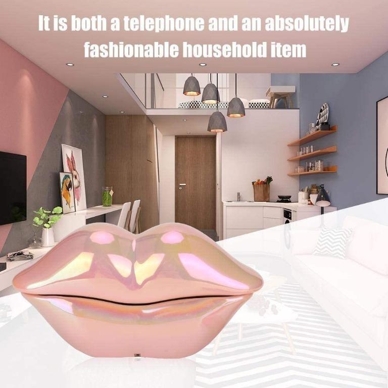 Pink Mouth Telephone, Wired Landline Telephone, Novelty Sexy Lip ...