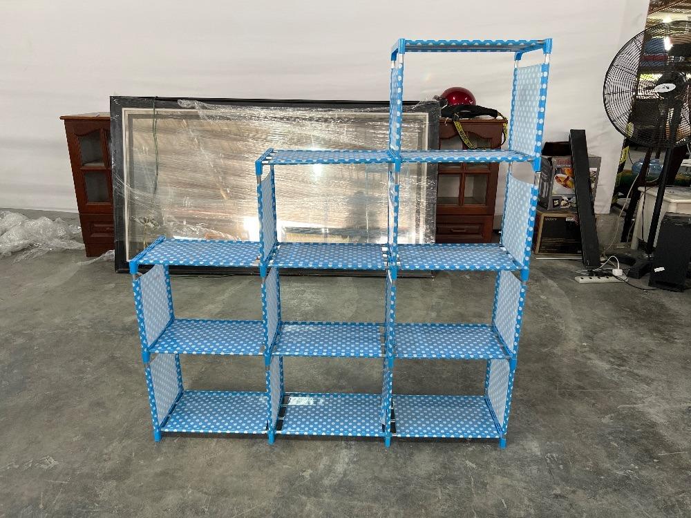 Plastic Shelving Unit 9 Layer Blue Colour / Unit Rak Plastik 9 Lapisan ...