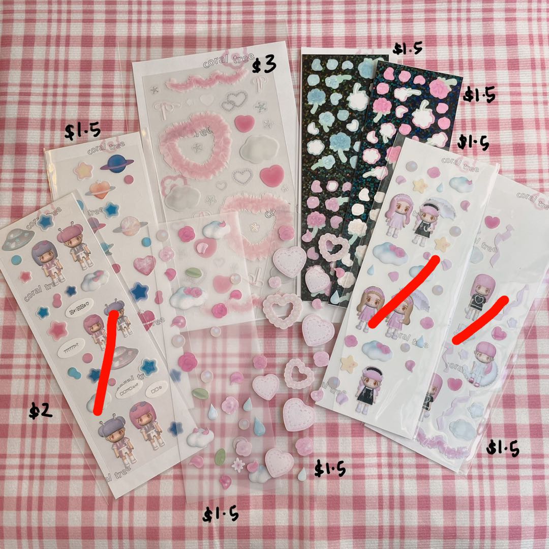 POLCO STICKERS (coral tree, sooang studio, baksal lighter, floro studio ...