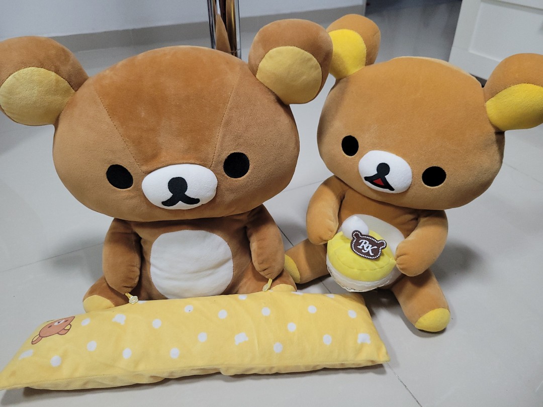 Big Rilakkuma soft toy- $55 for 2 plush toy, Hobbies & Toys, Toys ...