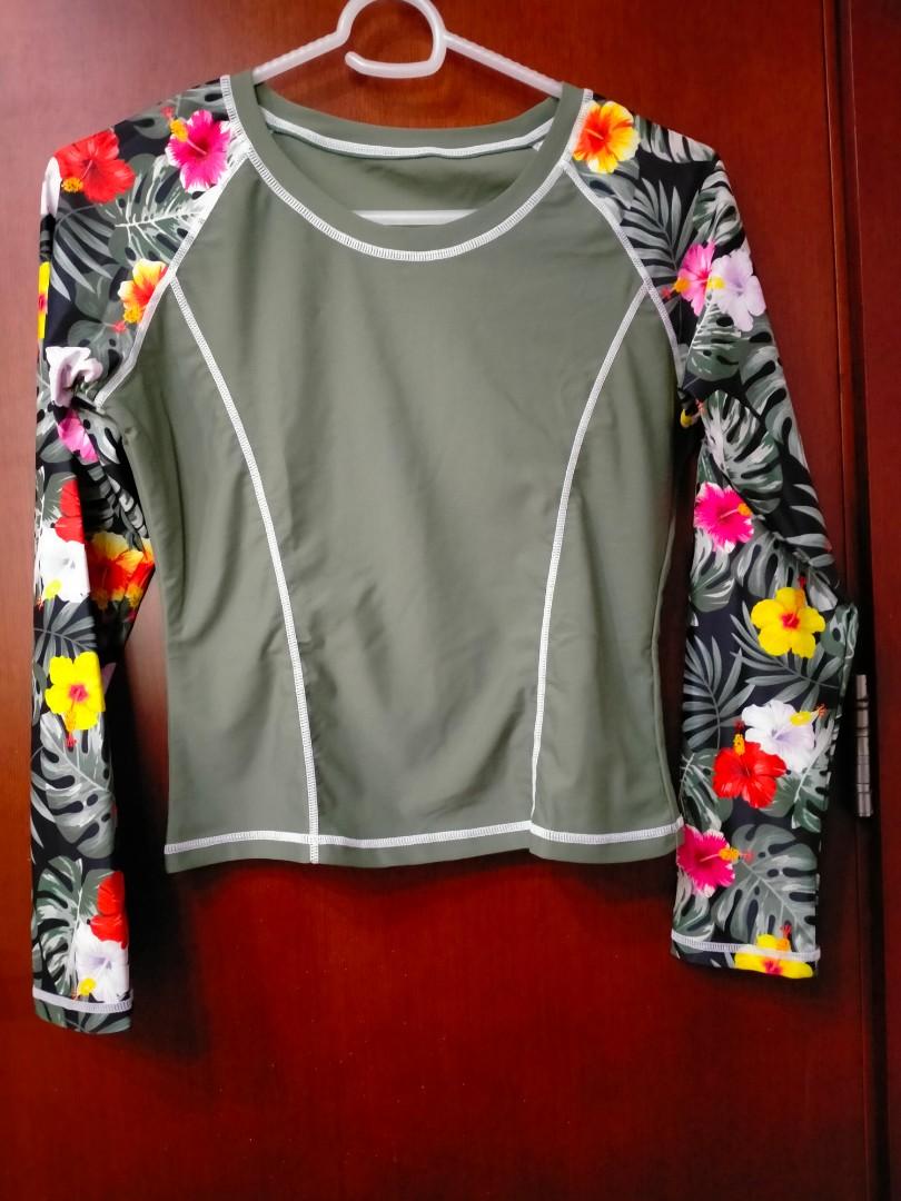 Rush guard Long sleave, Women's Fashion, Swimwear, Rash guard on Carousell