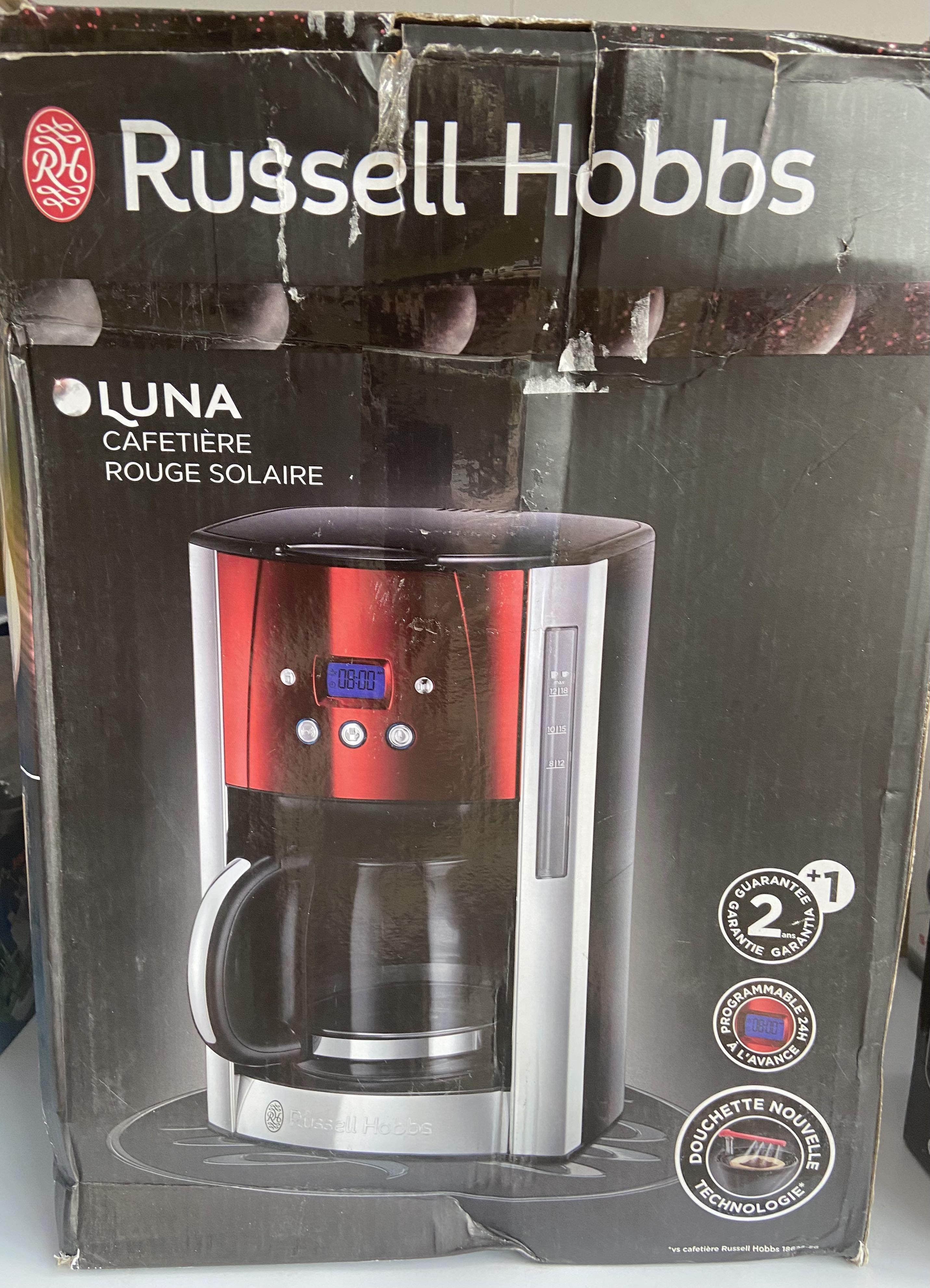 Russell Hobbs, Luna Solar Red Coffee Maker with Glass Carafe, TV & Home ...