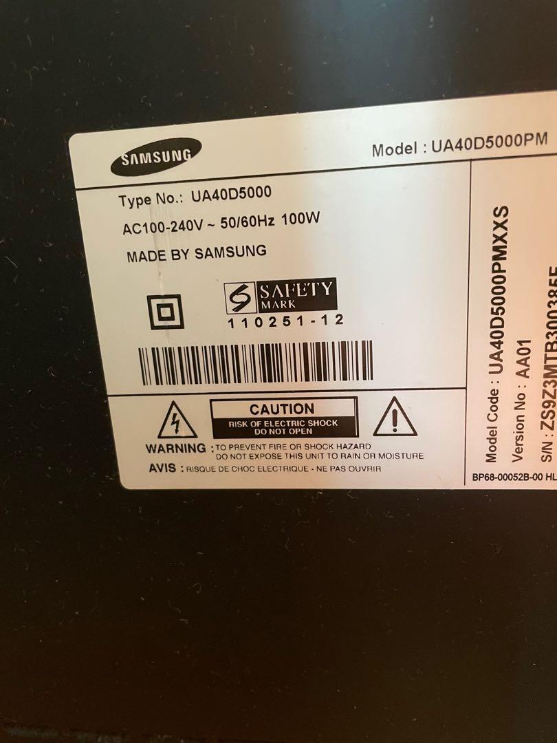 Samsung LED TV UA40D5000 (Not Working), TV & Home Appliances, TV & Entertainment, TV on Carousell