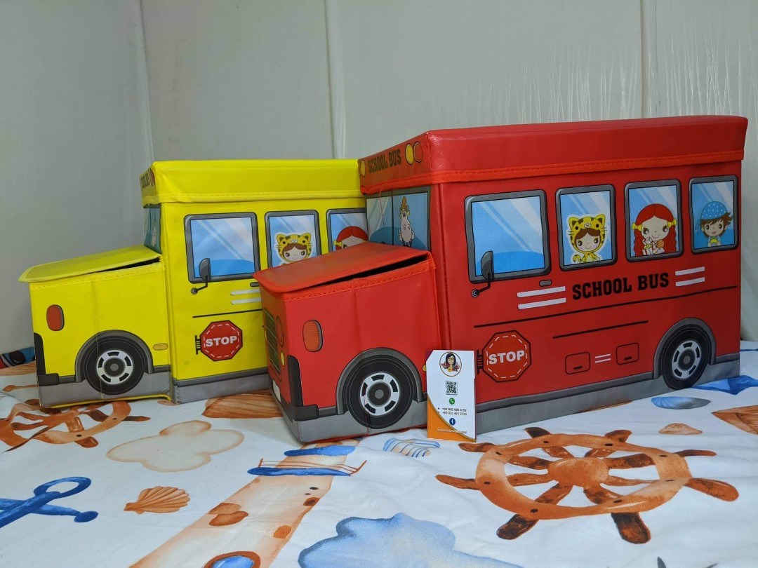 School bus foldable storage box, Furniture & Home Living, Home ...