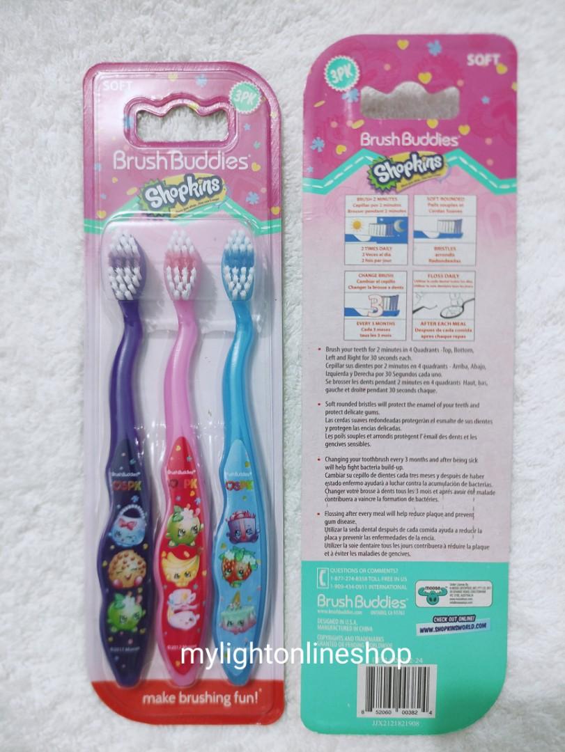 Shopkins Brush Buddies 3in1 Soft toothbrush for kids, Babies & Kids ...
