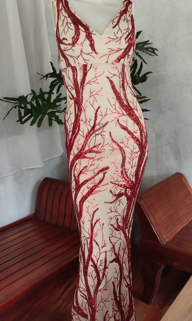 Unique Red Fire Evening gown, Women's Fashion, Dresses & Sets, Evening ...
