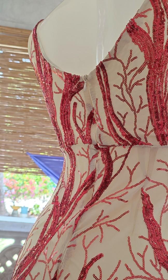 Unique Red Fire Evening gown, Women's Fashion, Dresses & Sets, Evening ...
