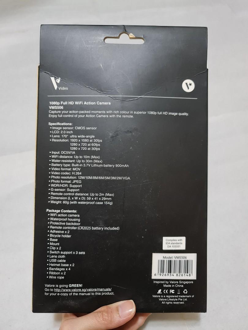 Valore 1080p Full HD wifi action camera, Photography, Video Cameras on ...