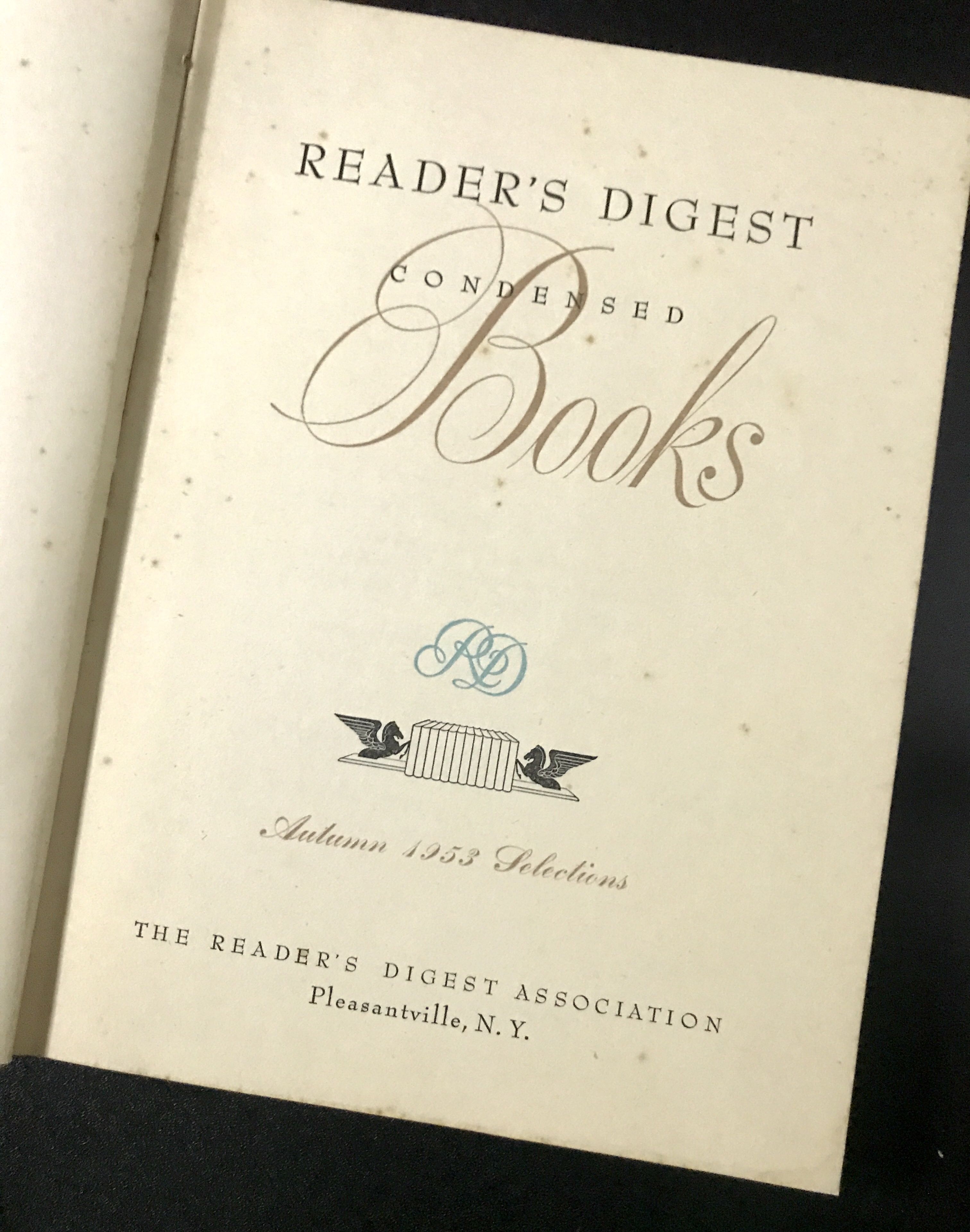 [Vintage 1953] Reader's Digest Condensed Books: Autumn 1953 Selections ...