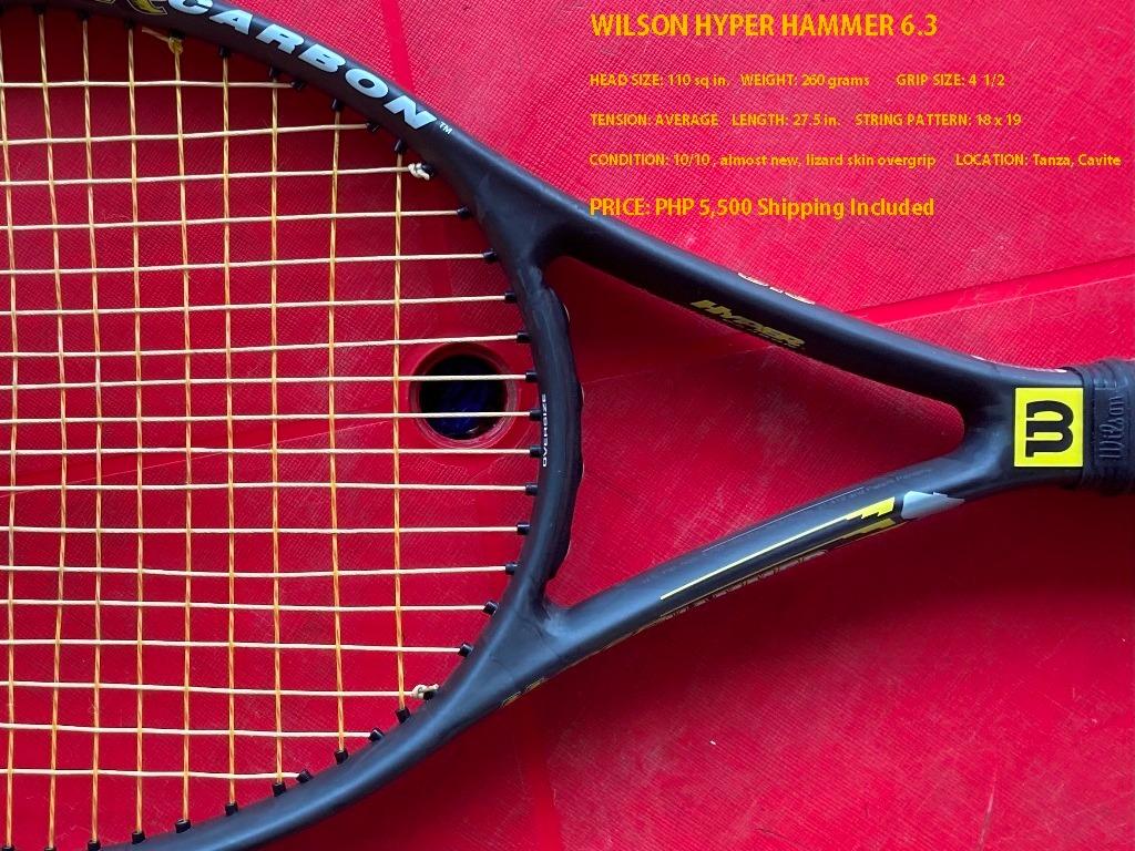 WILSON HYPER HAMMER 6.3, Sports Equipment, Sports & Games, Racket and ...